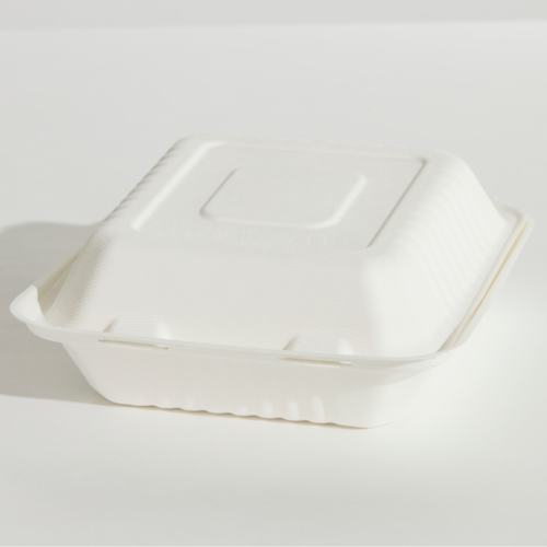 Sugarcane Dinner Boxes Hi Top White 238x234mm - Eco-Friendly Meal Boxes ...